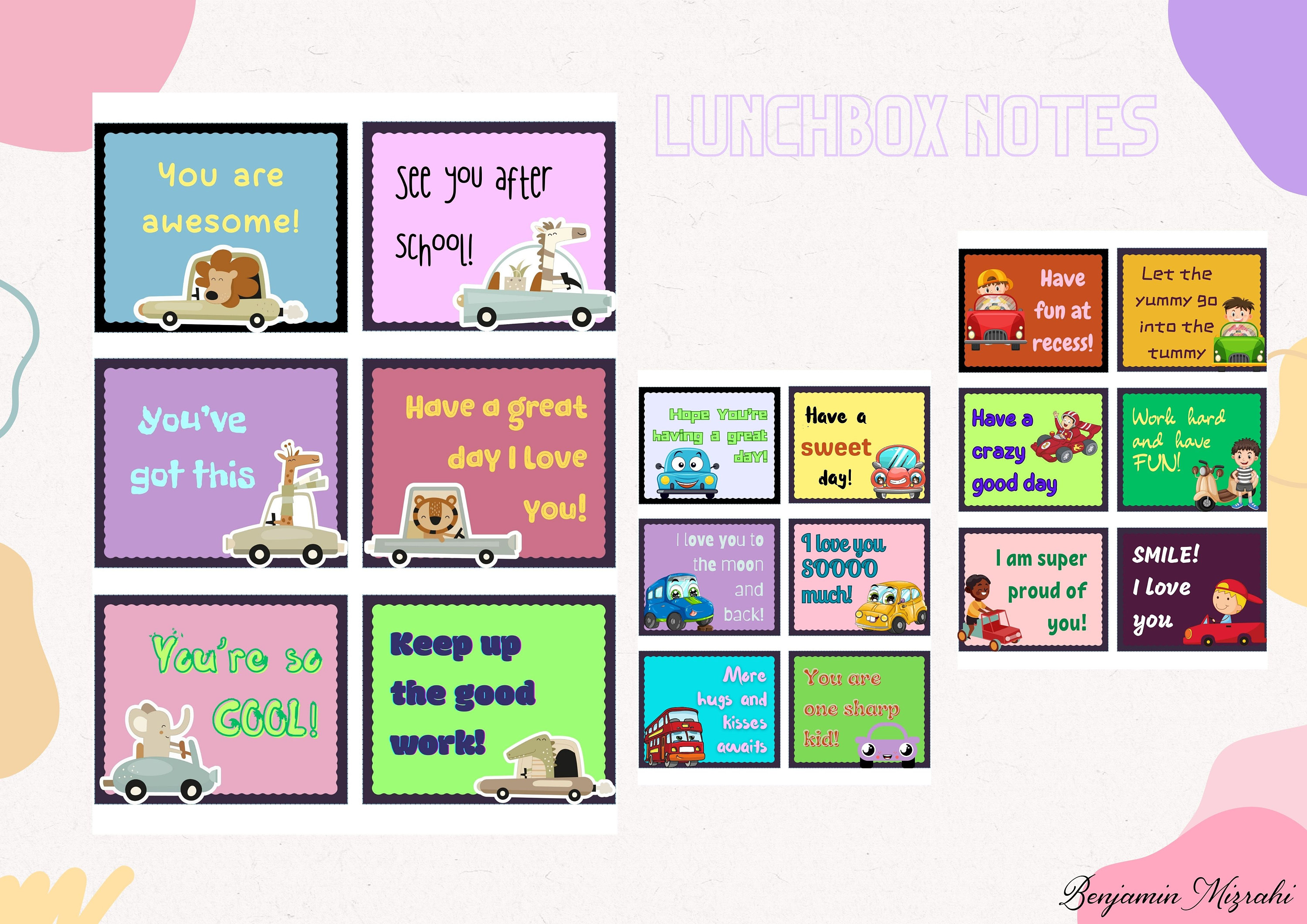Printable Lunchbox Sweet Notes, Lunchbox Notes, Lunchbox Motivation ...