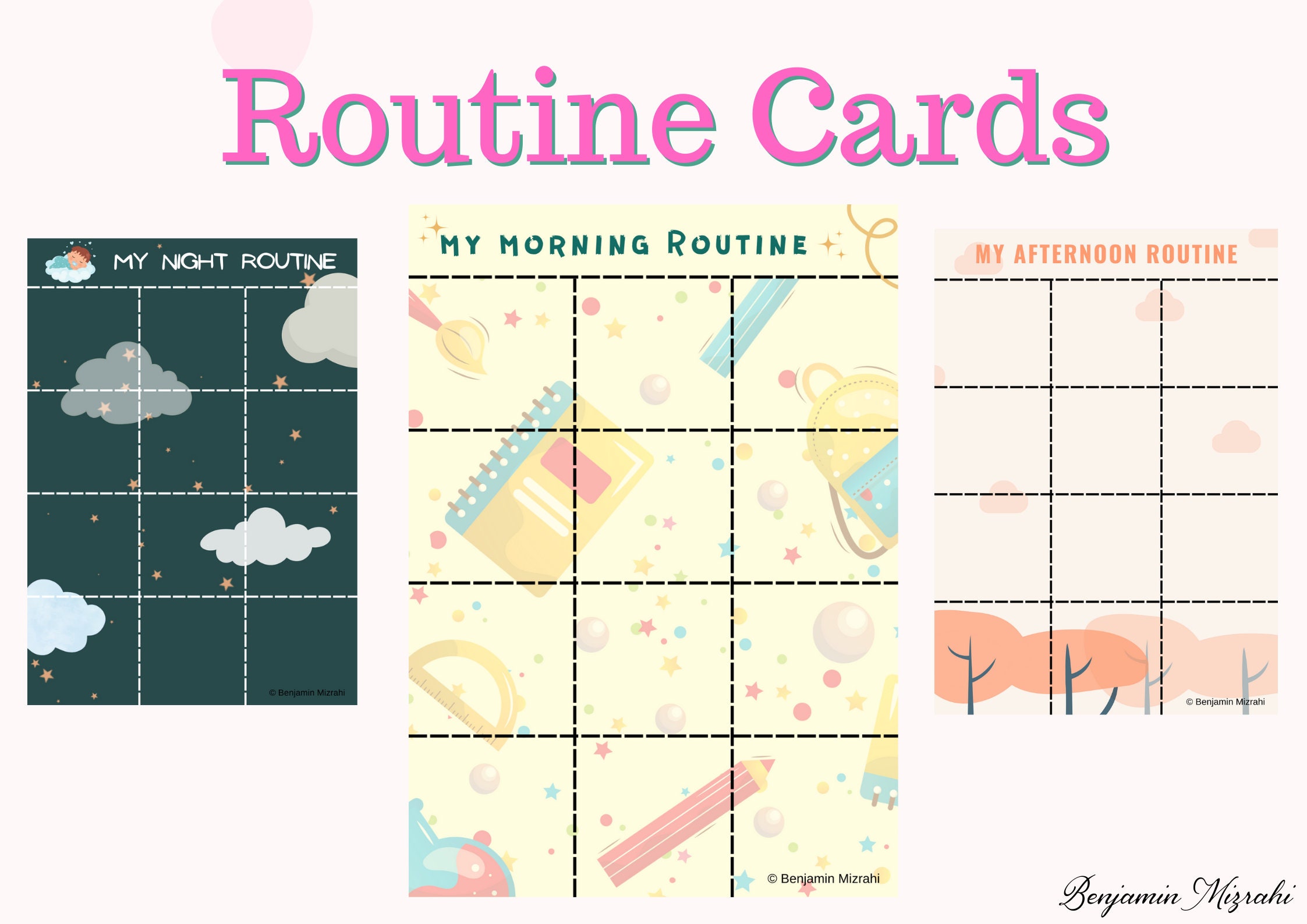Kids Daily Routine Cards I Visual Schedule Cards Toddler Preschooi ...
