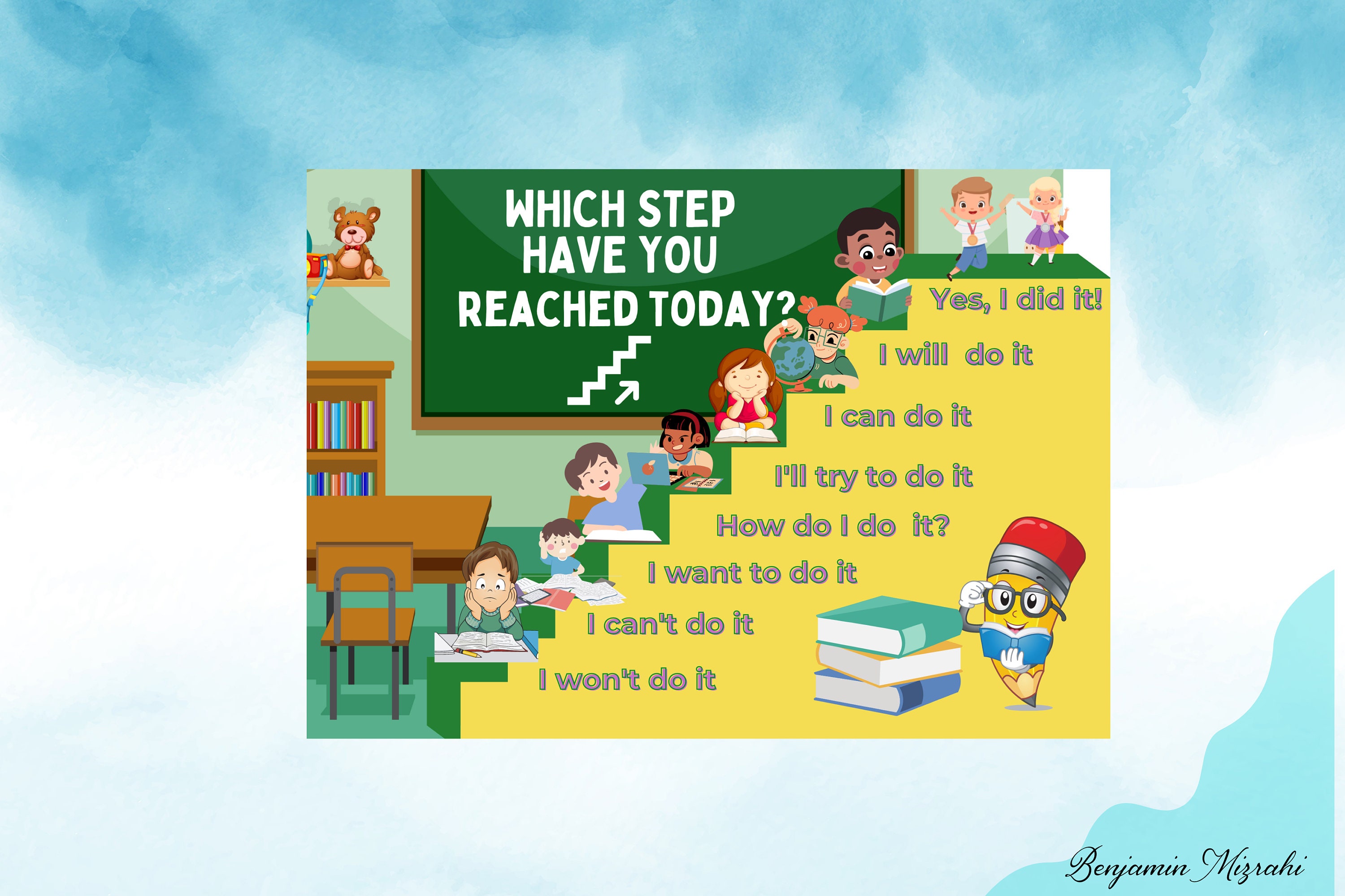 Motivational Classroom Poster – Which Step Have You Reached Today ...