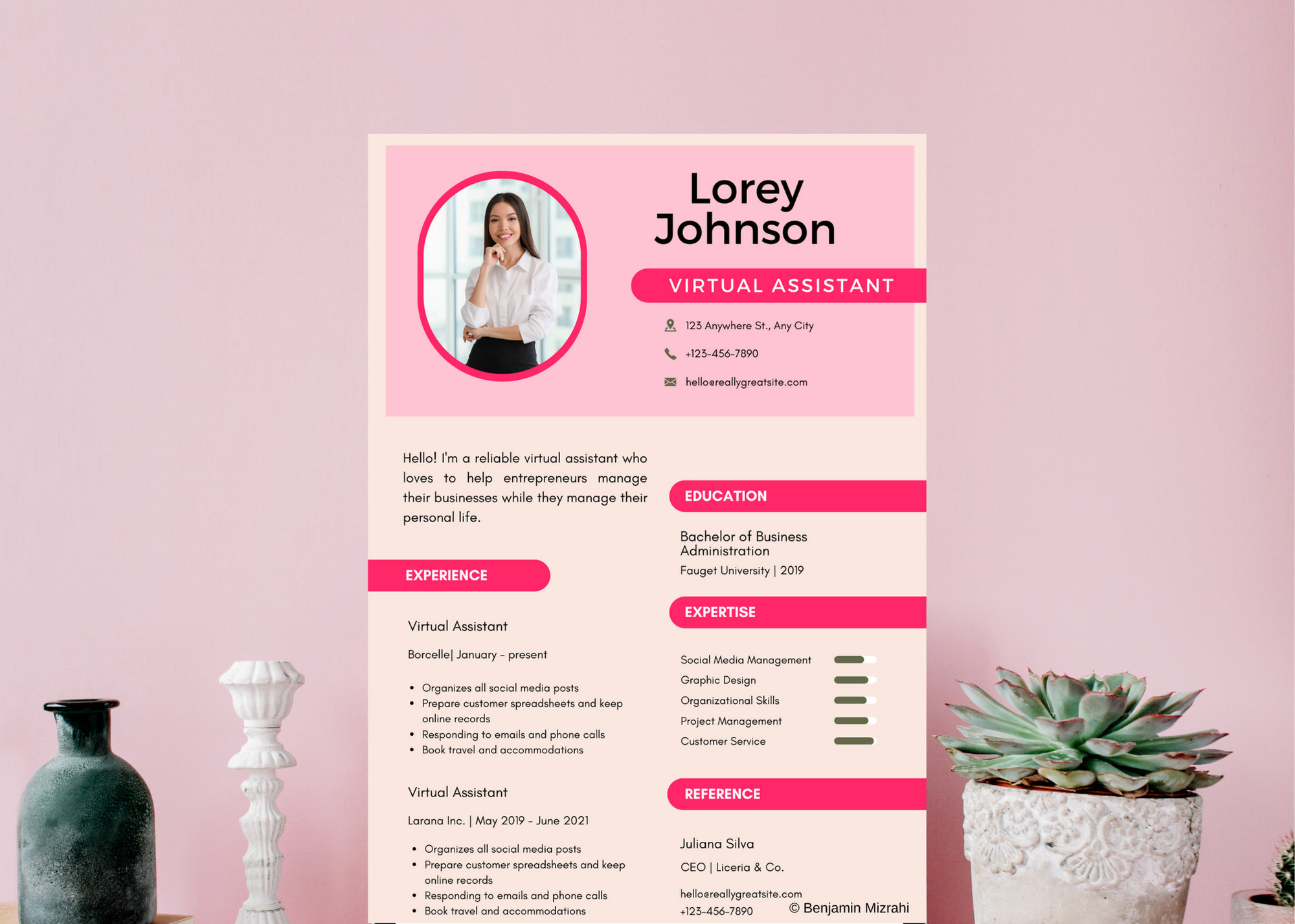 Virtual Assistant Resume Template Cover Letter Template Canva, Modern ...