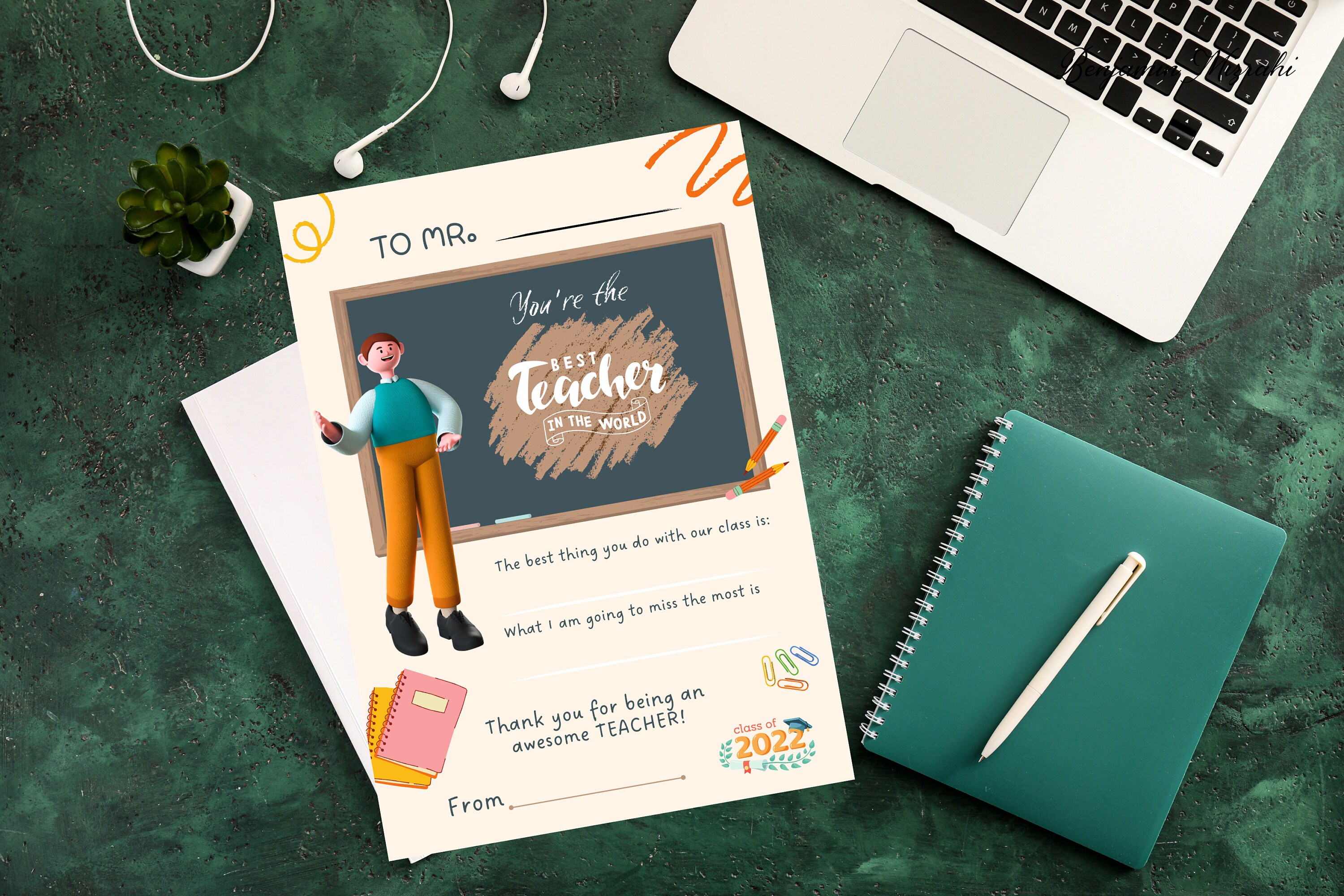 Teacher Appreciation Printable Sign, Thank You Card (CANVA Digital File ...