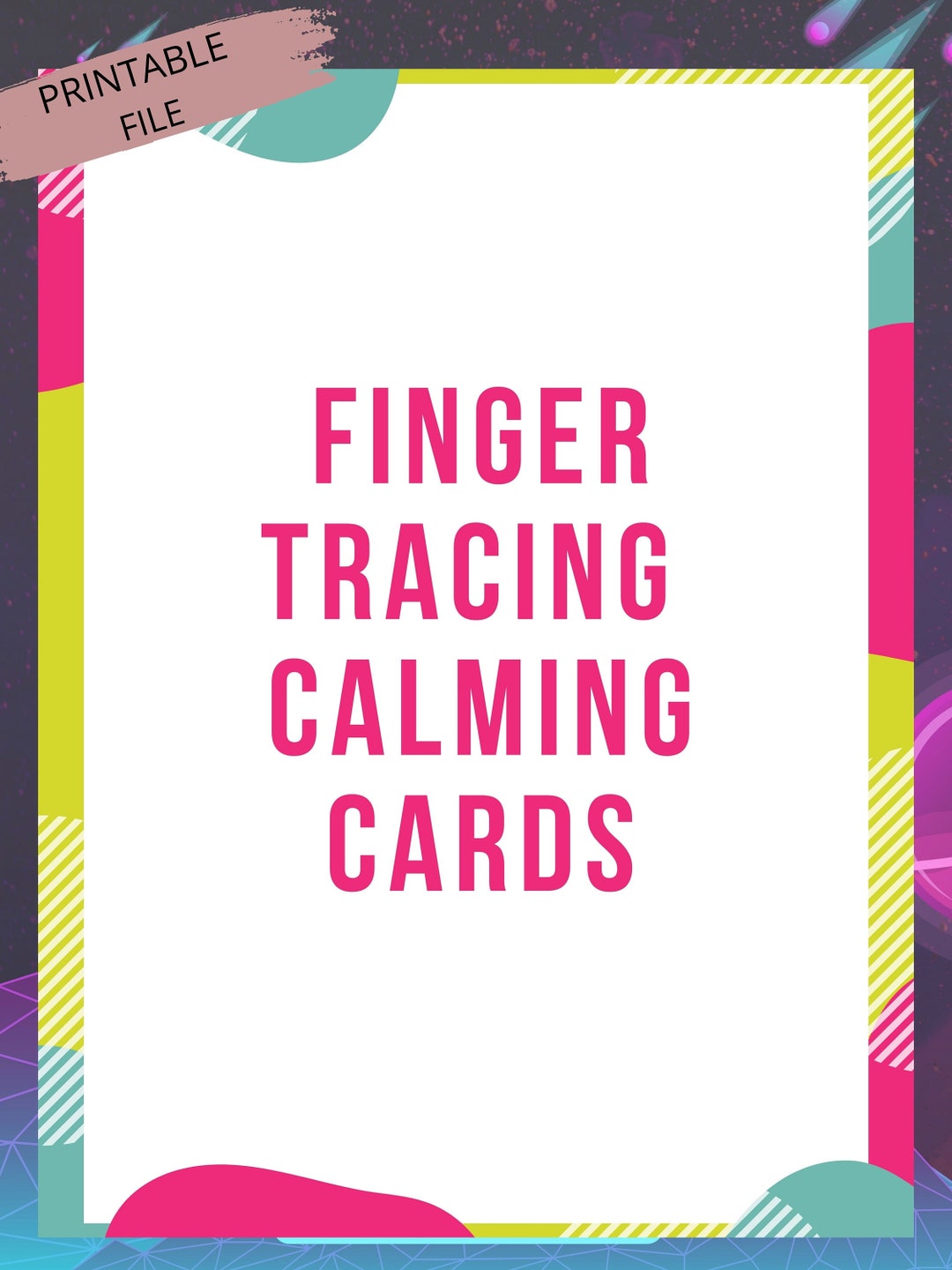 Finger Tracing Calming Cards Mindfulness Printable Flash - Etsy