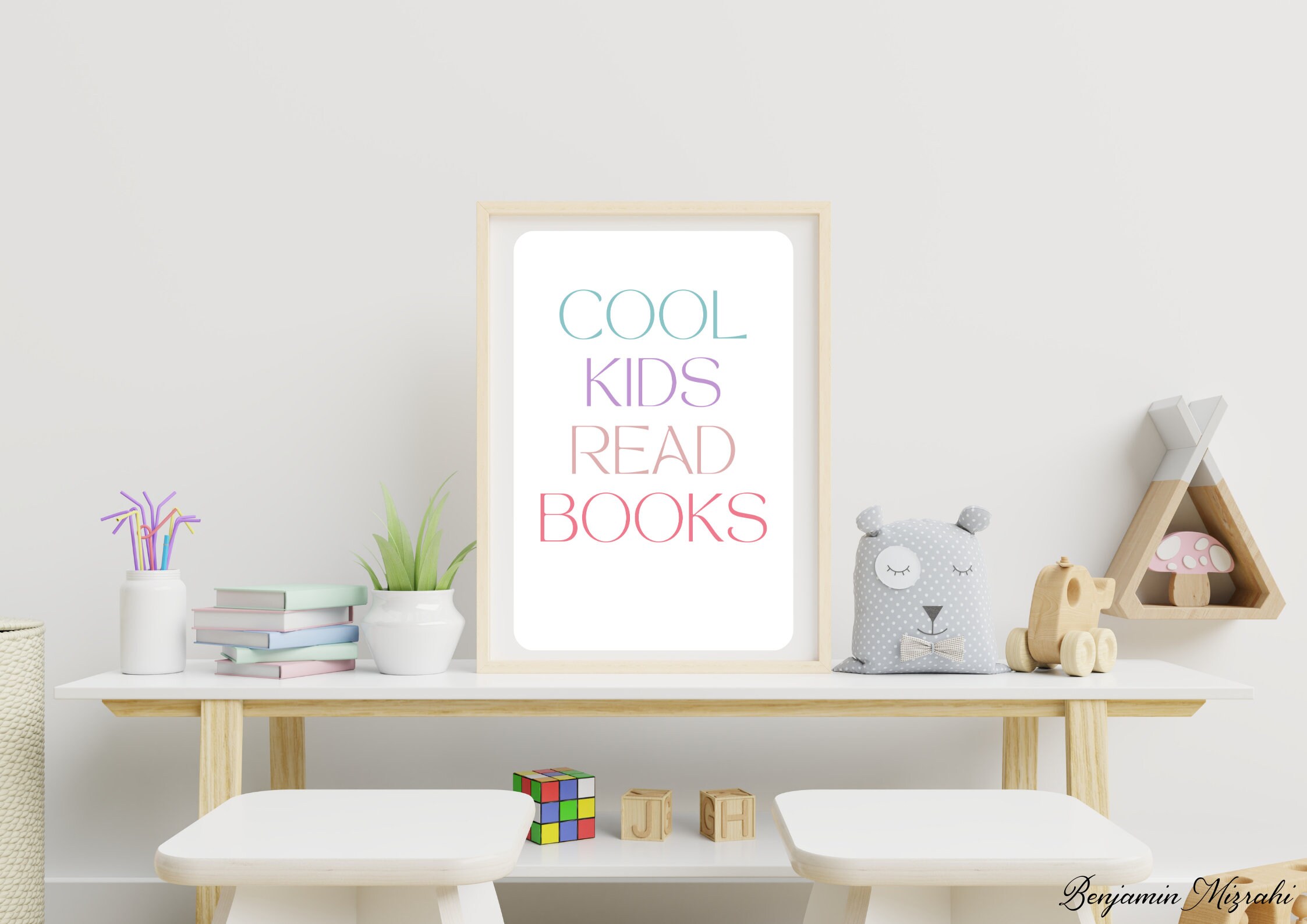 Cool Kids Read Books Typography Poster - Kids Read Book Printable Wall ...