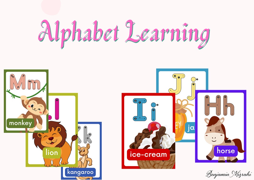 Upper & Lowercase Alphabet Tracing Cards, Letters A to Z, 26 Alphabet ...