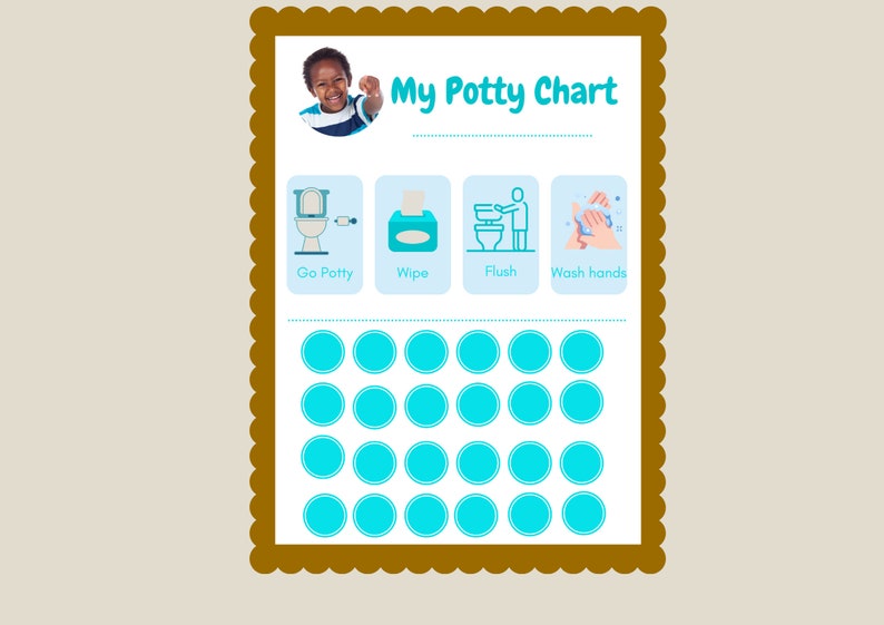 Blue Tone Potty Training Chart for Kids Step by Step Toilet Training ...