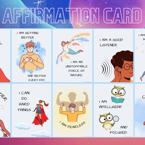Positive Affirmation Cards, Printable Quotes, Editable Canva Template ...