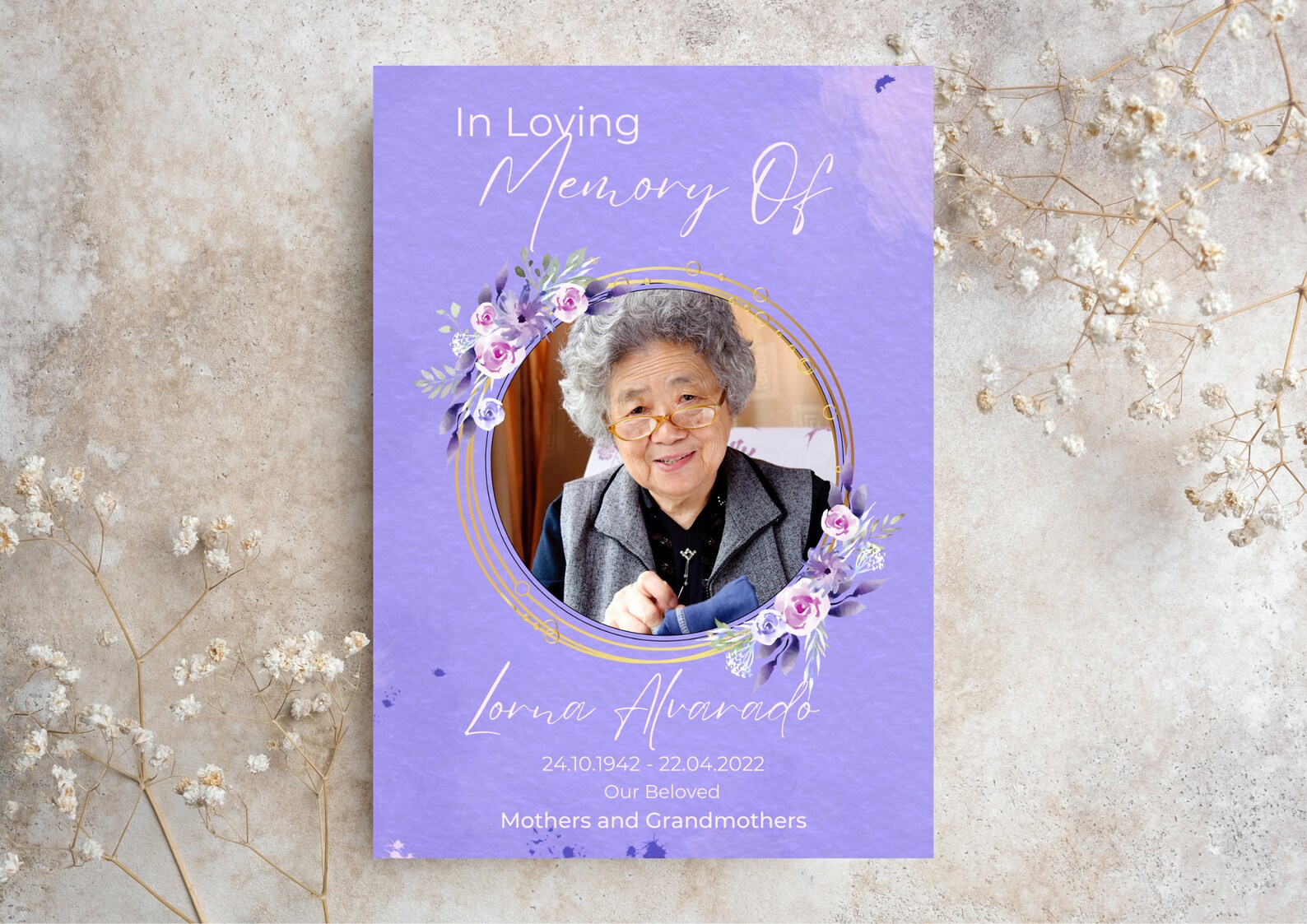 Purple Funeral Programs Template Obituary Template for Funeral - Etsy