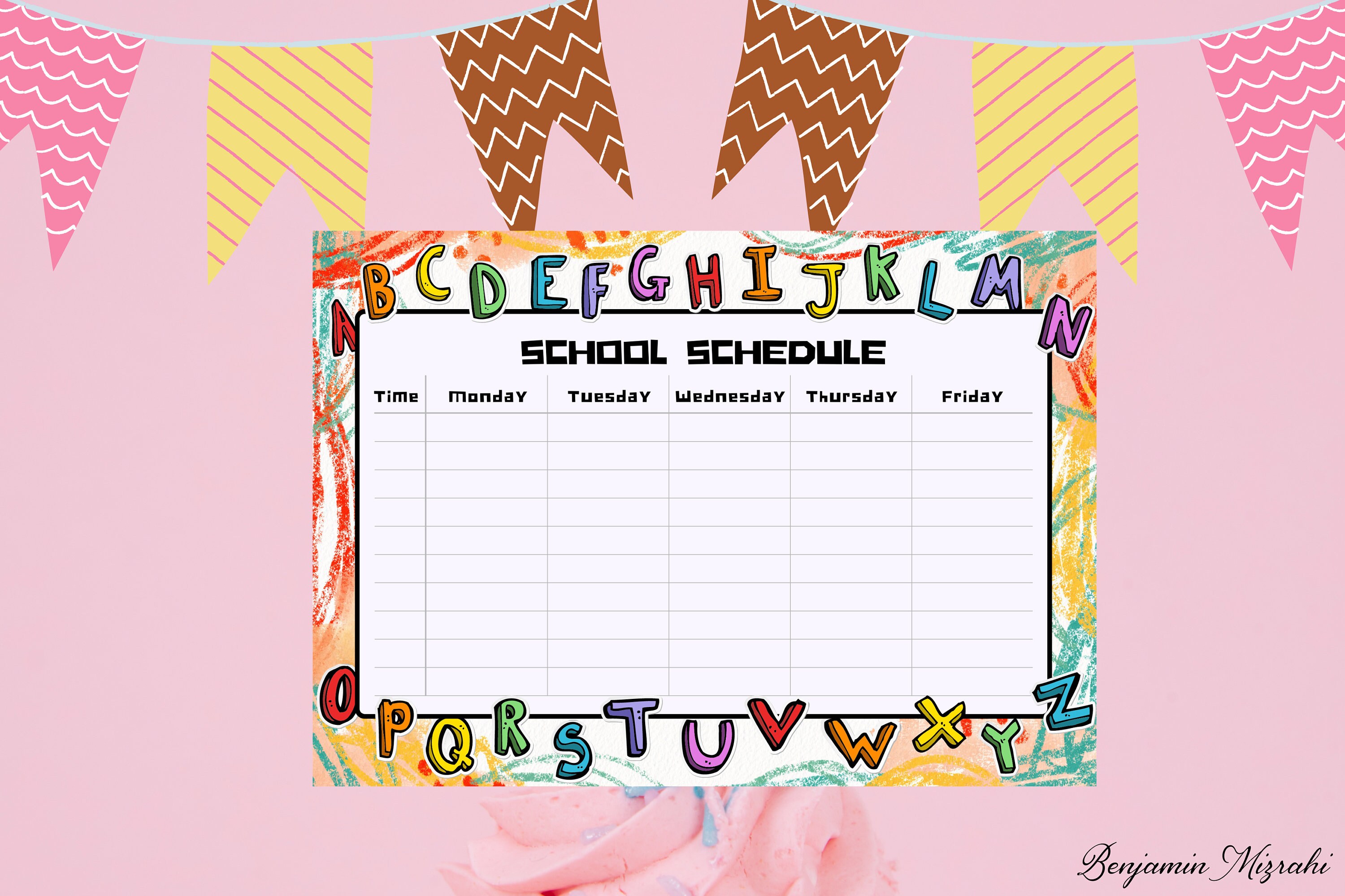 Colorful Kids School Schedule Printable | Weekly Student Planner ...