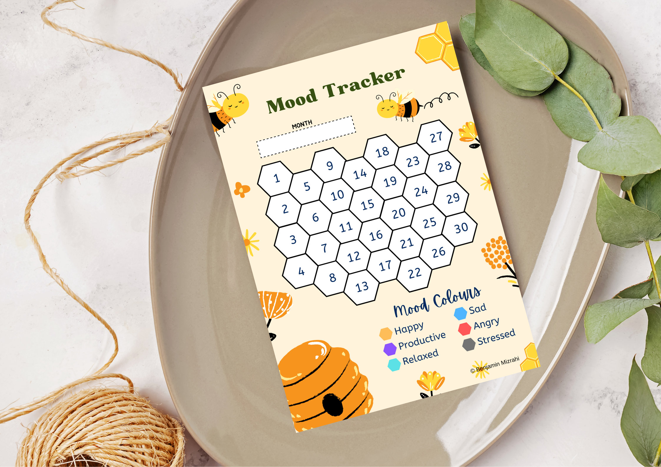 Printable Mood Tracker Pages for Planners and Journals, Health Wellness ...