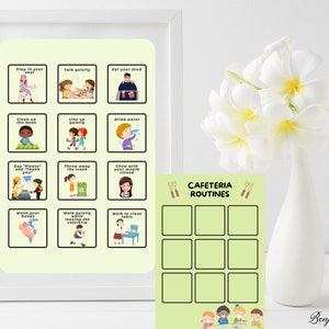 Cafeteria Routine Cards | Visual Schedule, Chore Chart (digital ...