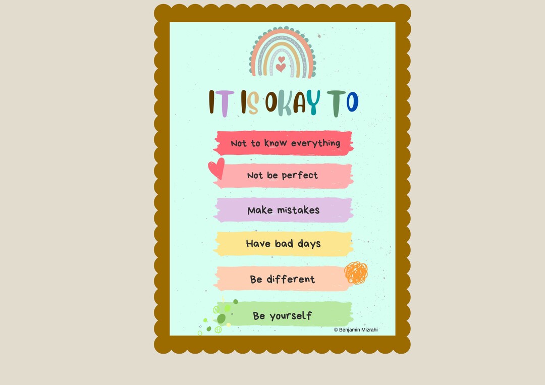 It is Okay to Not Know Everything Not to Be Perfect Motivational Print ...