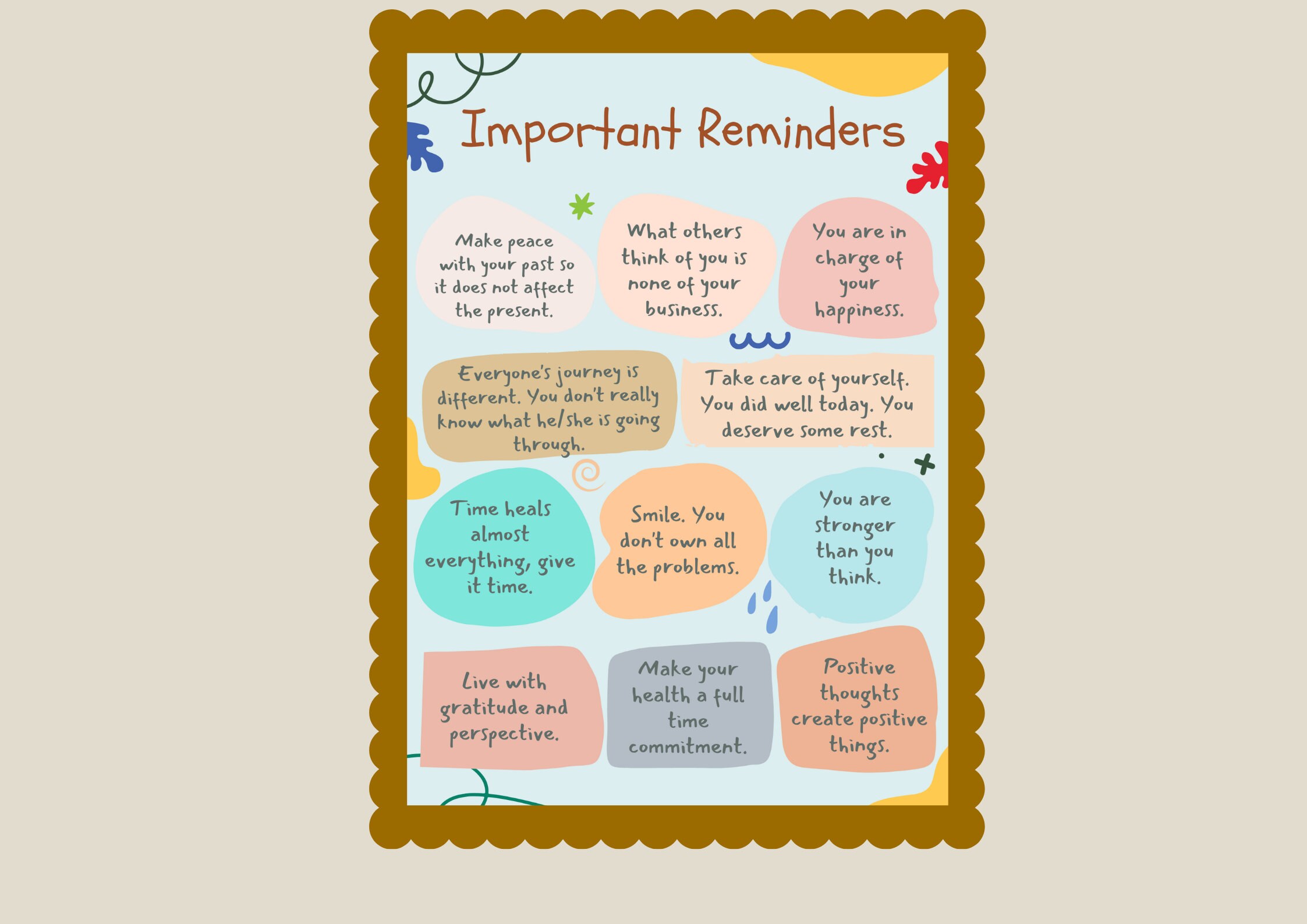 Important Reminders | Positive Affirmation Poster, Daily Affirmations ...
