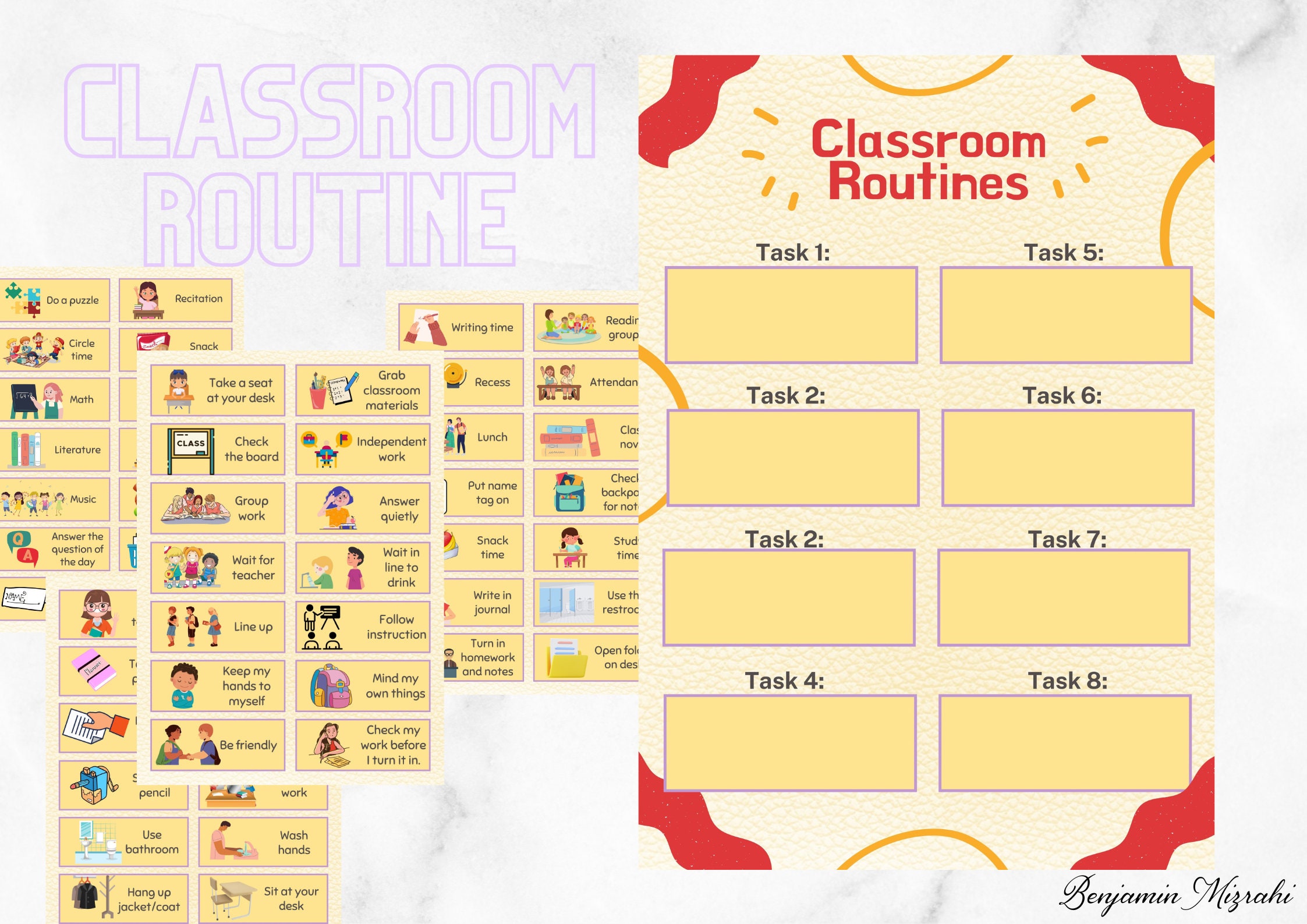 Classroom Routine Cards I Visual Schedule Cards Toddler Preschool Classroom Routines I Printable ...