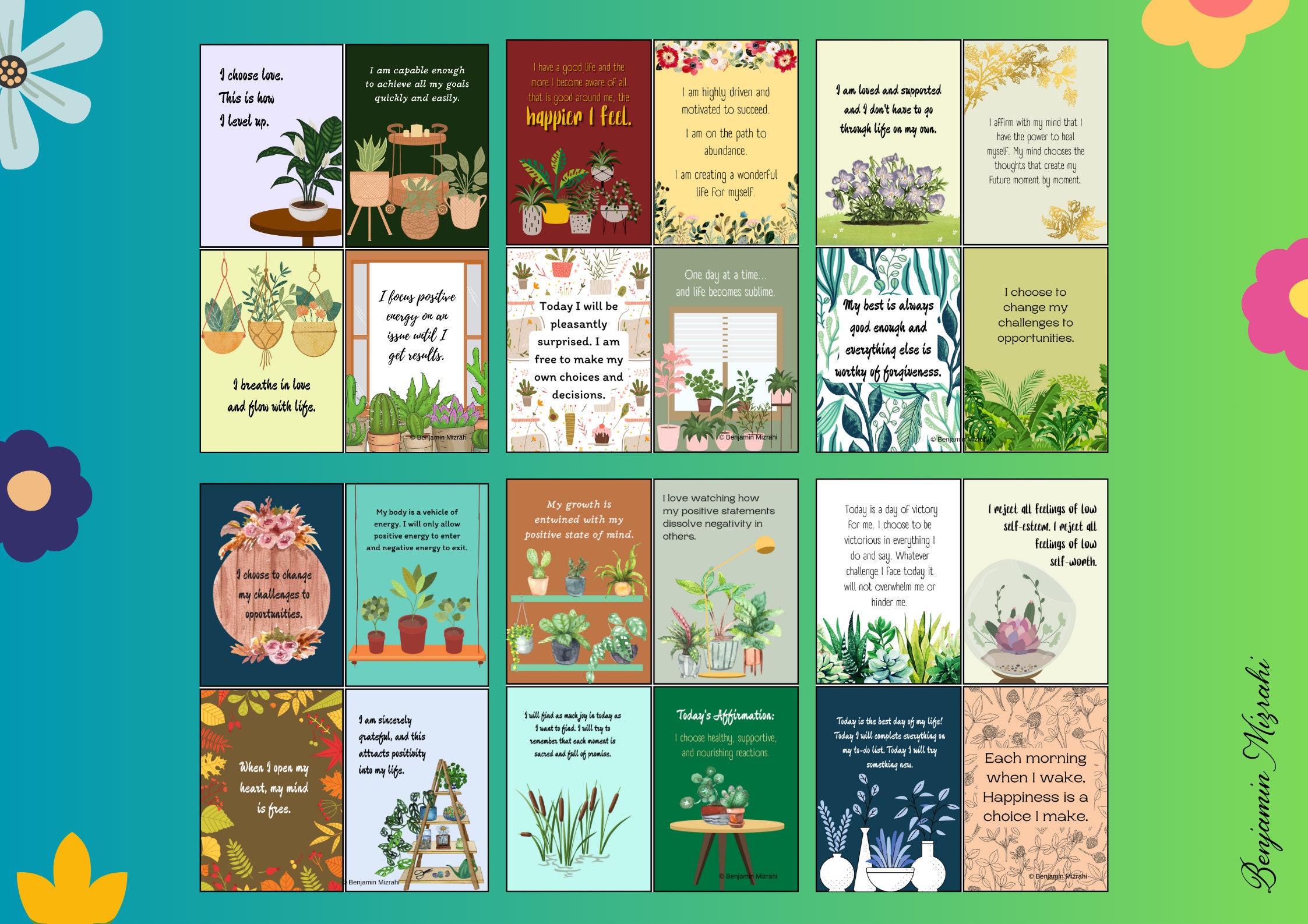 Printable Affirmation Cards for Self Love, Self Concept and Confidence ...