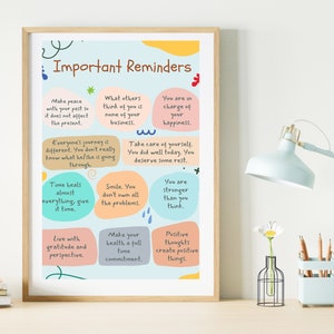 Important Reminders | Positive Affirmation Poster, Daily Affirmations ...
