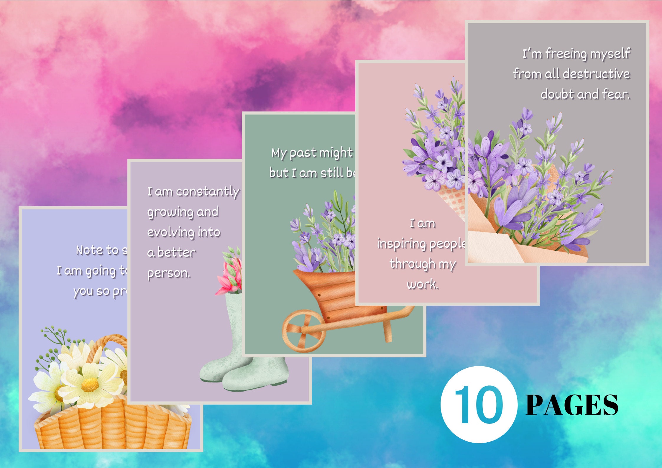 10 Printable Affirmation Cards for Self Love, Self Concept and ...