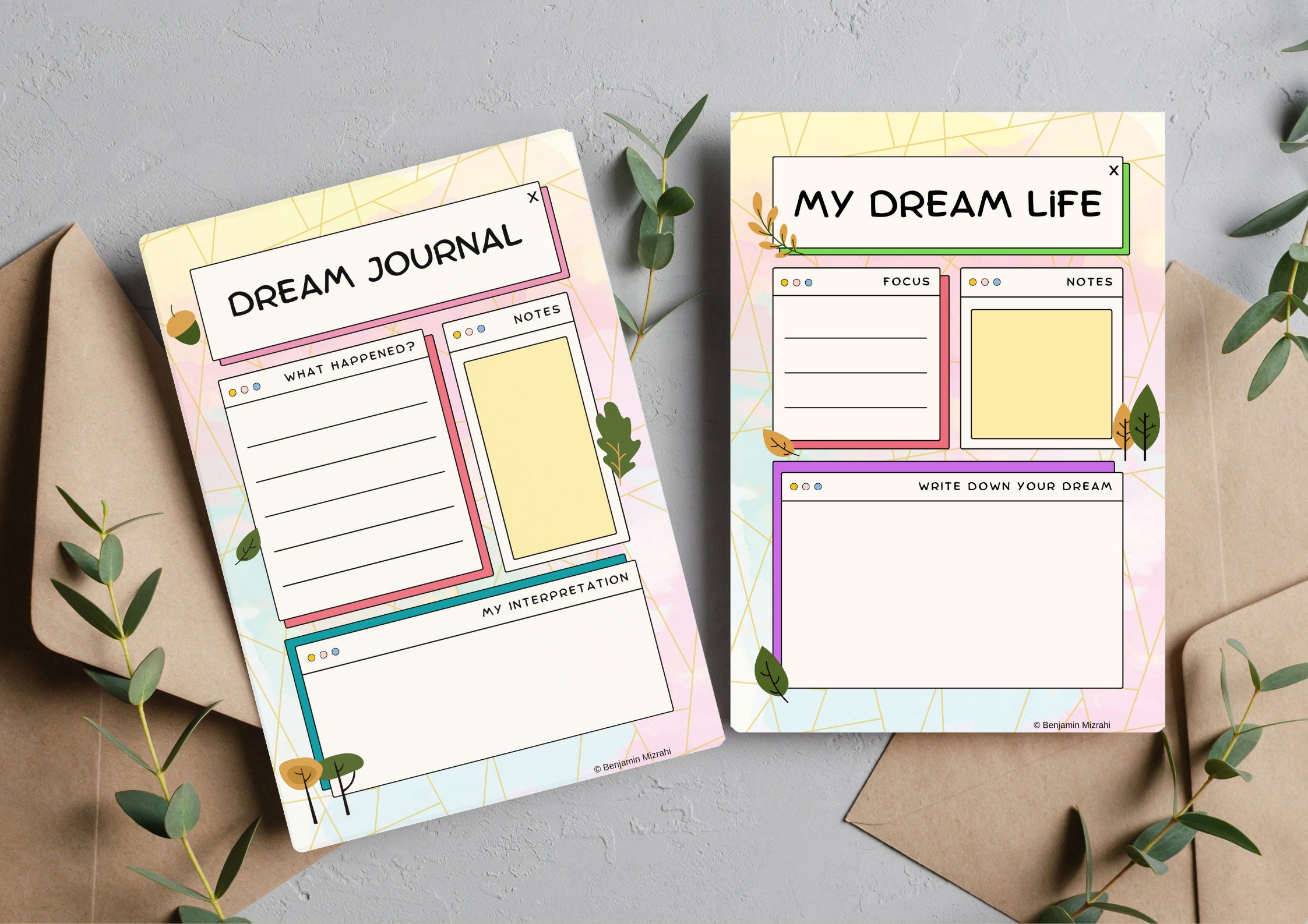 Colorful Dream Journal Printable, Dream Analysis, Dream Interpretation ...