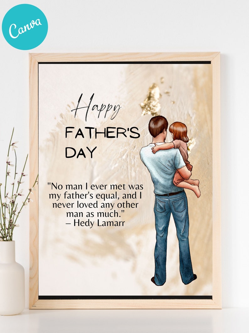 Happy Fathers Day Card Digital Printable Instant Download Etsy
