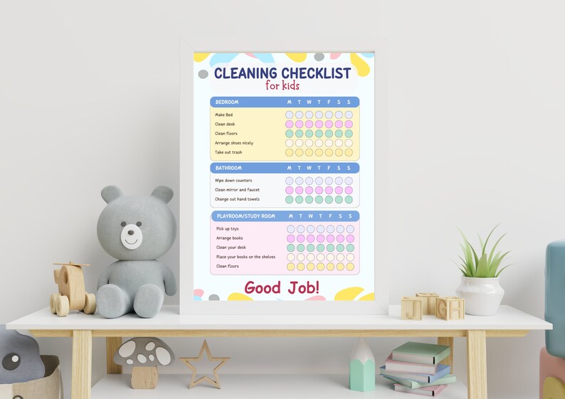 EDITABLE Cleaning Checklist for Kids, Cleaning Planner, Cleaning ...