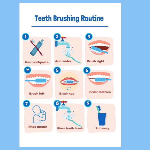 Tooth Brushing Chart - Etsy