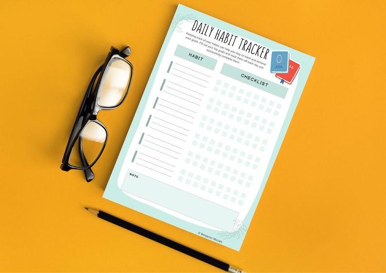 Daily Habit Tracker | Pastel Color | Daily Habit | Printable Goal ...