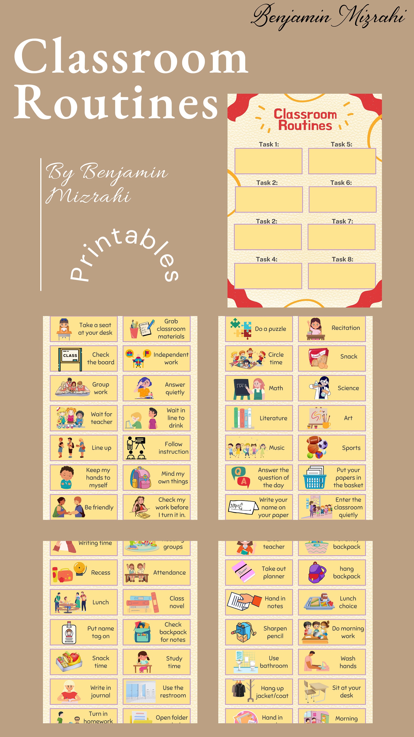 Classroom Routine Cards I Visual Schedule Cards| Toddler Preschool Classroom Routines I ...