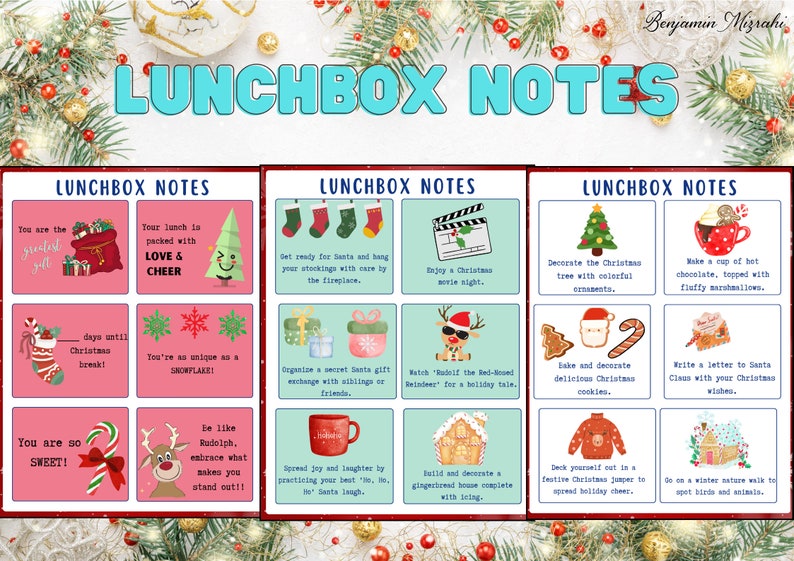 Christmas Lunch Box Jokes for Kids, Printable Lunchbox Notes (digital ...