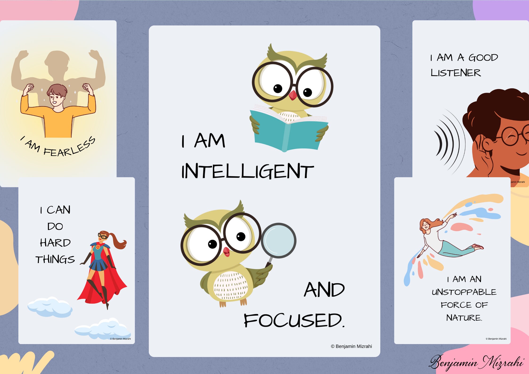 Positive Affirmation Cards, Printable Quotes, Editable Canva Template ...