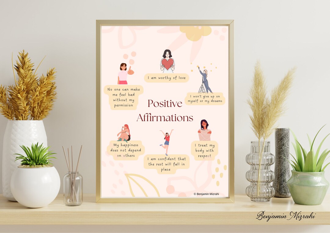 Positive Affirmations Poster | Self-talk Therapy Art (digital Download ...