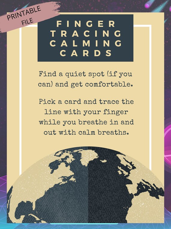 Finger Tracing Calming Cards Printable Mindfulness Flash - Etsy