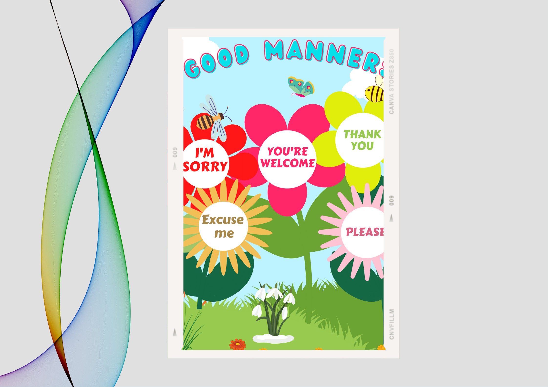 Kids Colorful Good Manners Poster Good Behavior (Download Now) - Etsy