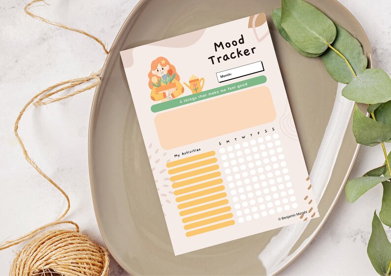 Printable Daily Mood Tracker Template, Wellness Planner (digital ...