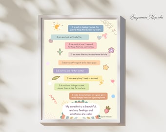 Gentle Reminders Positive Affirmations DIGITAL Print Mental Health ...