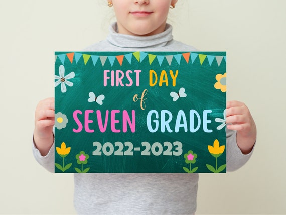 Editable First or Last Day of School Sign Any Grade Sign for - Etsy