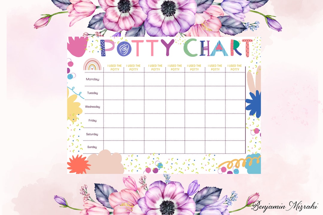 Potty Training Chart for Toddlers Preschoolers and Kids - Etsy