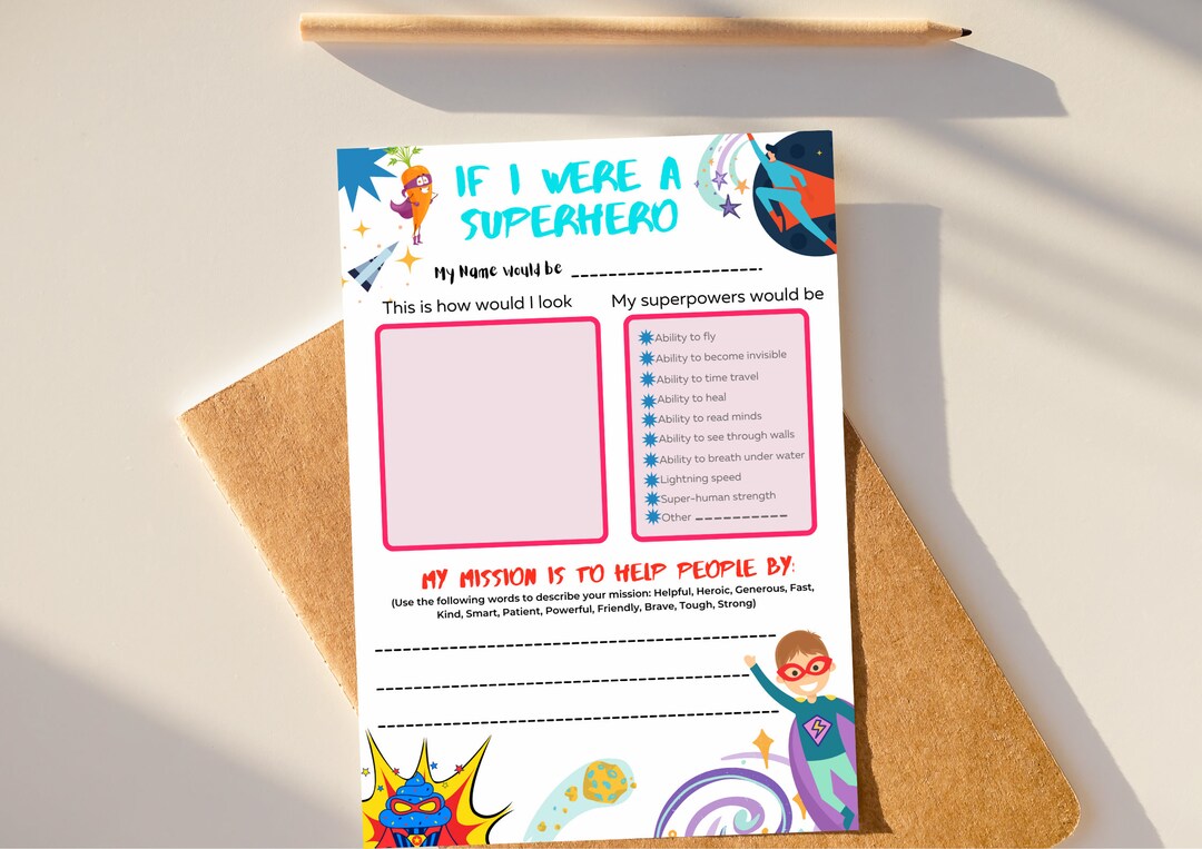 If I Were A Superhero, Self-esteem Fillable Worksheet, Self-esteem ...