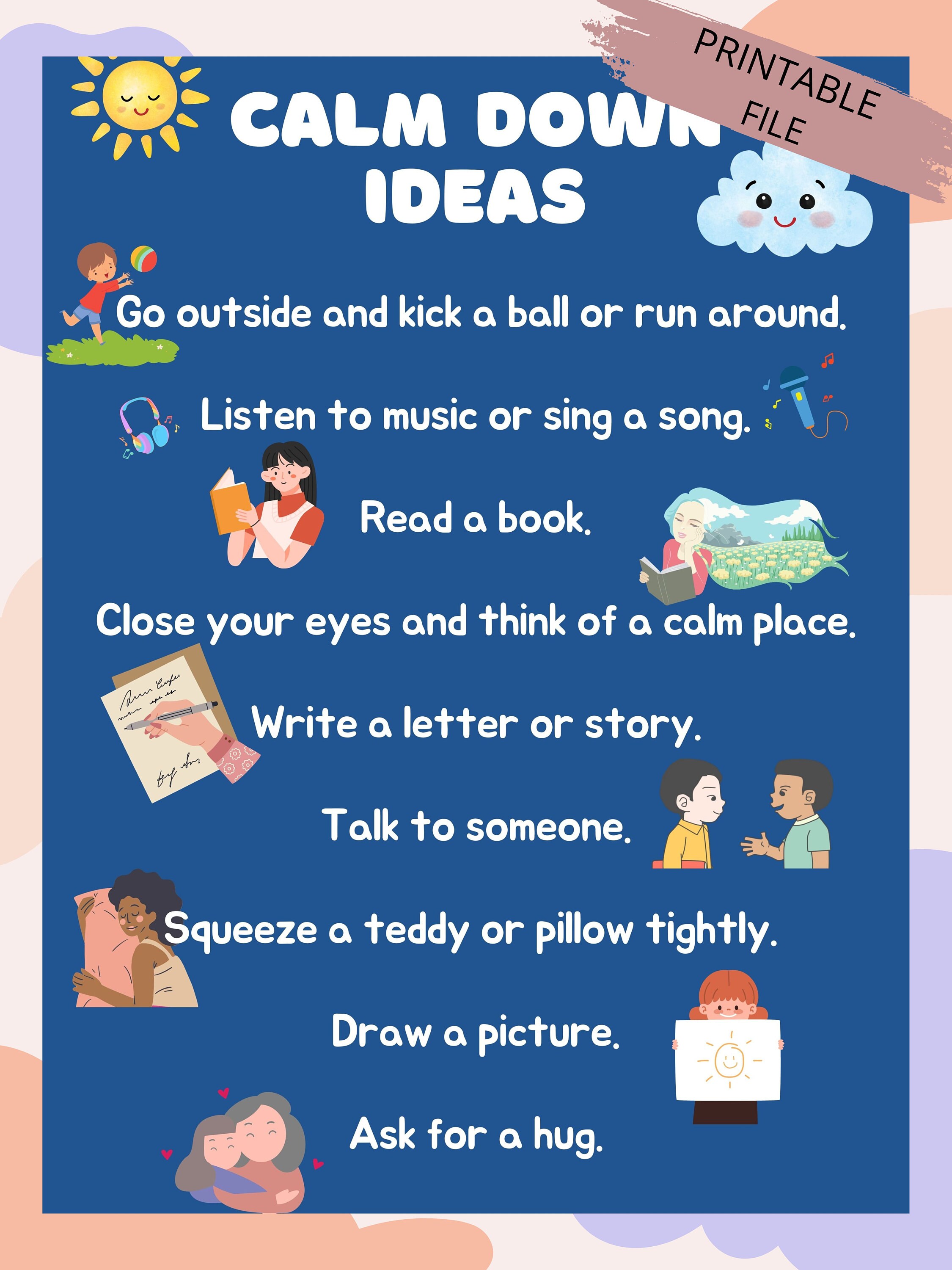 9 Calming Techniques Calm Down Corner Posters Educational Wall Art ...
