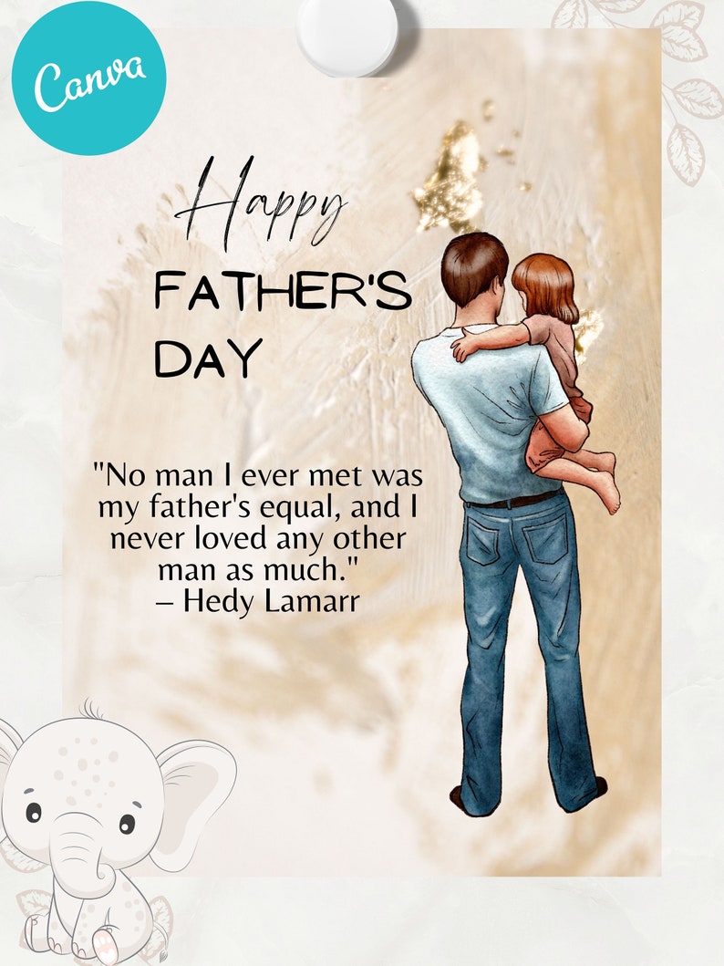 Happy Fathers Day Card Digital Printable Instant Download Etsy
