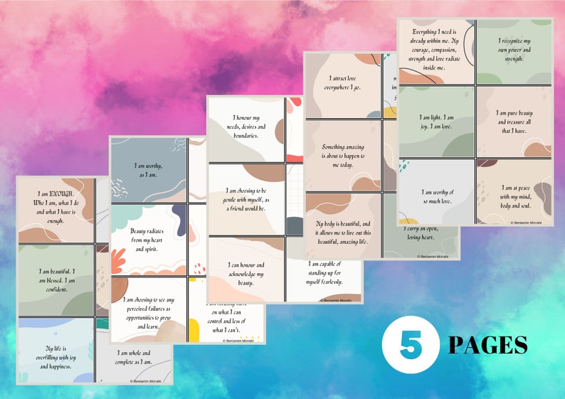 Printable Affirmation Cards for Positive Mindset, Manifesting Cards ...