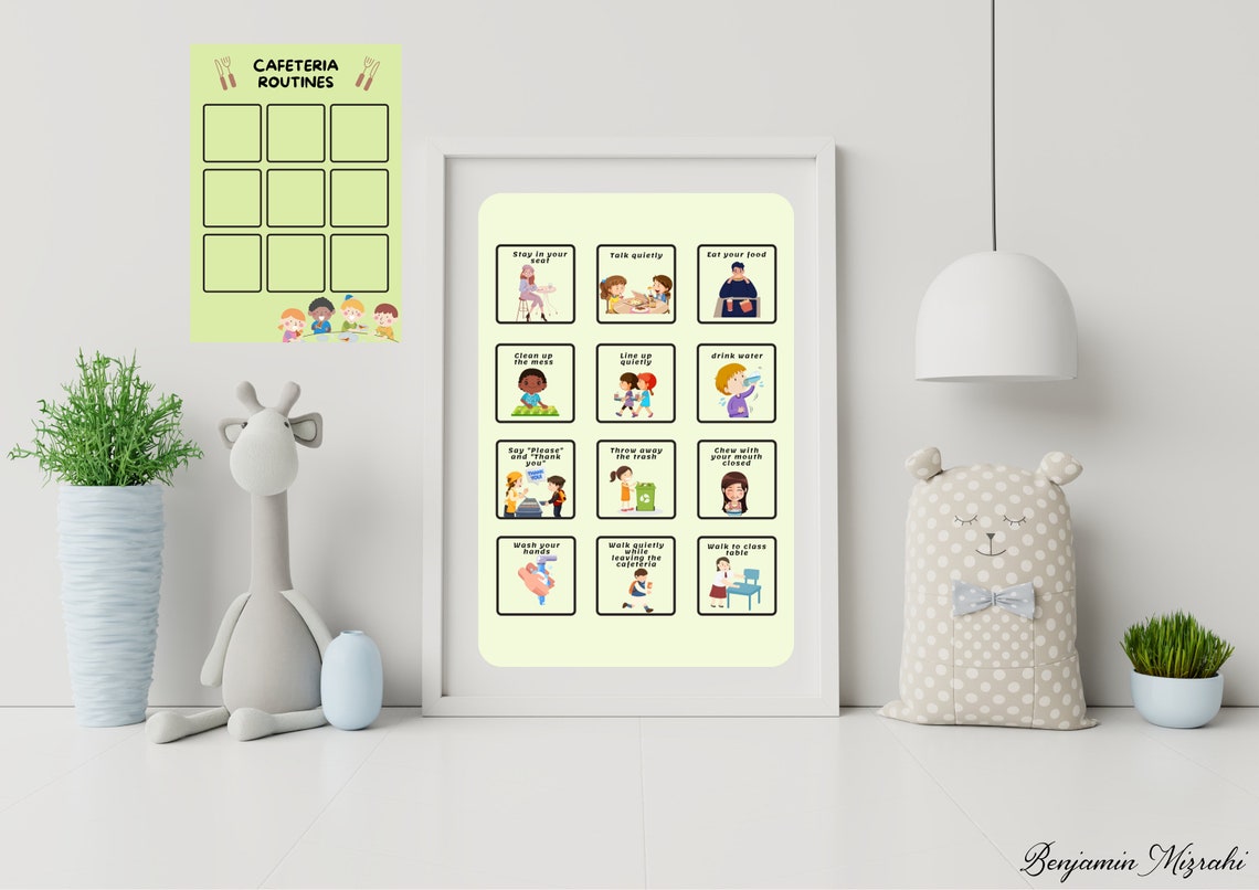 Cafeteria Routine Cards I Visual Schedule Cards| Toddler Preschooi ...