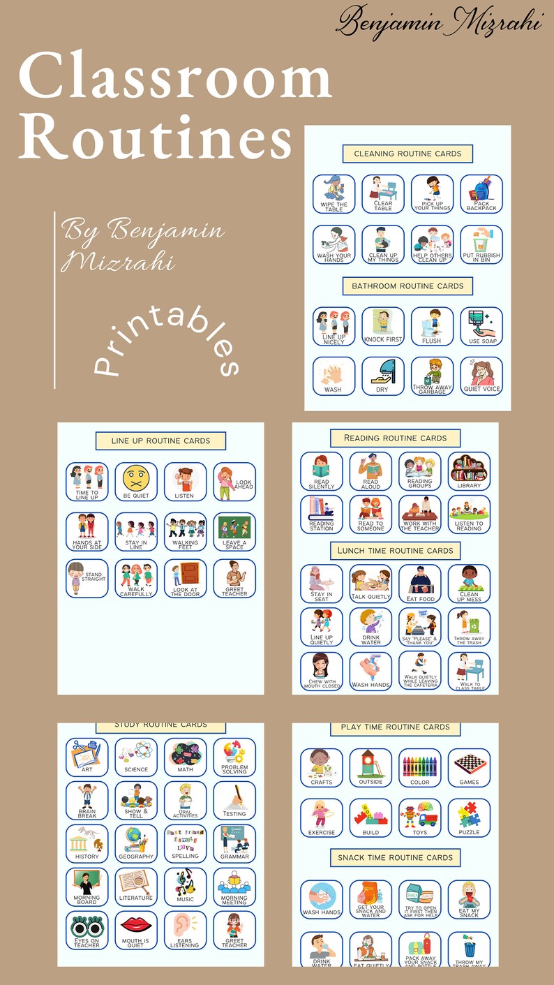 Classroom Routine Cards I Visual Schedule Cards| Toddler Preschool Classroom Routines I ...
