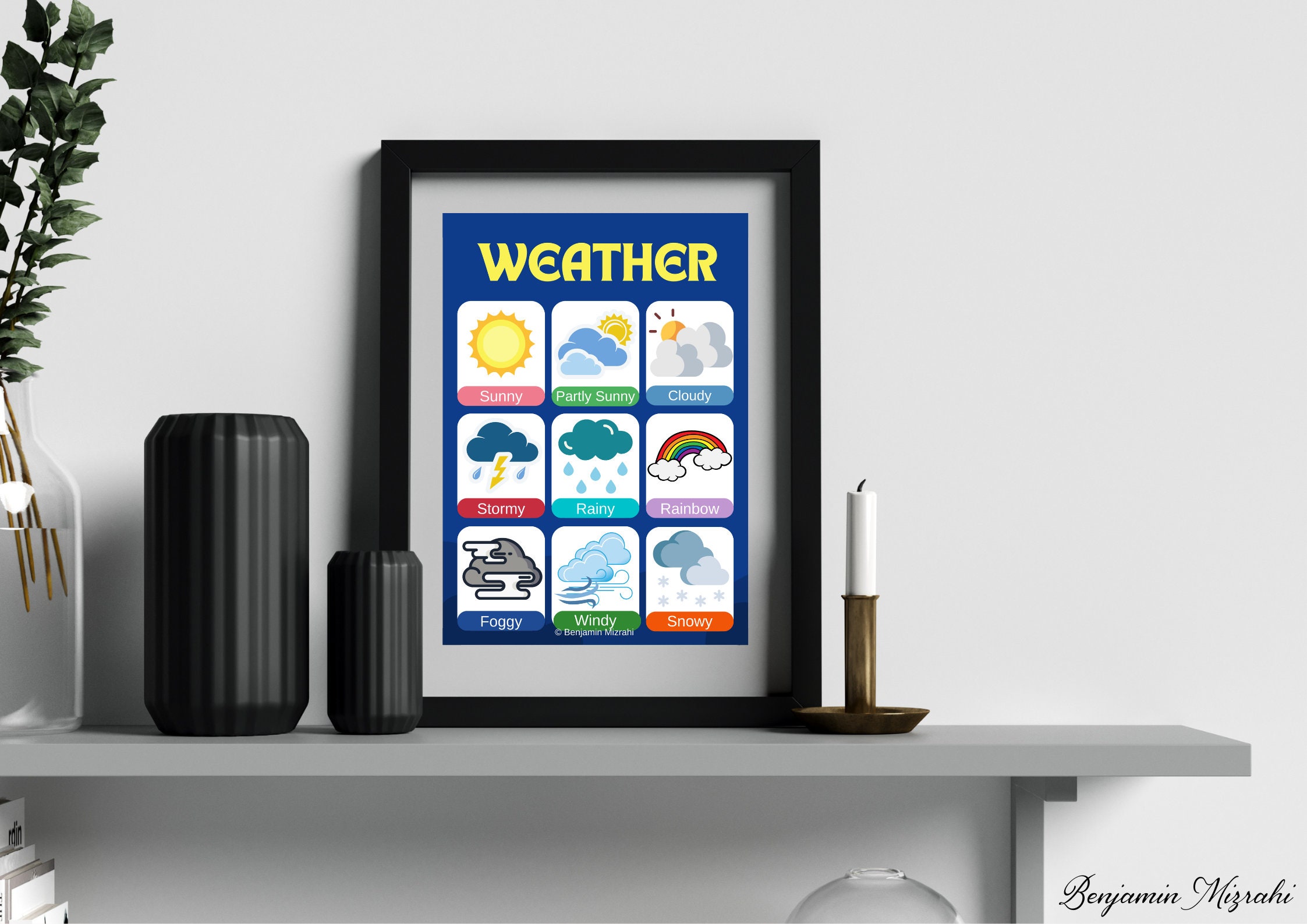 Weather Poster for Kids Educational Print for Kids Weather Educational ...