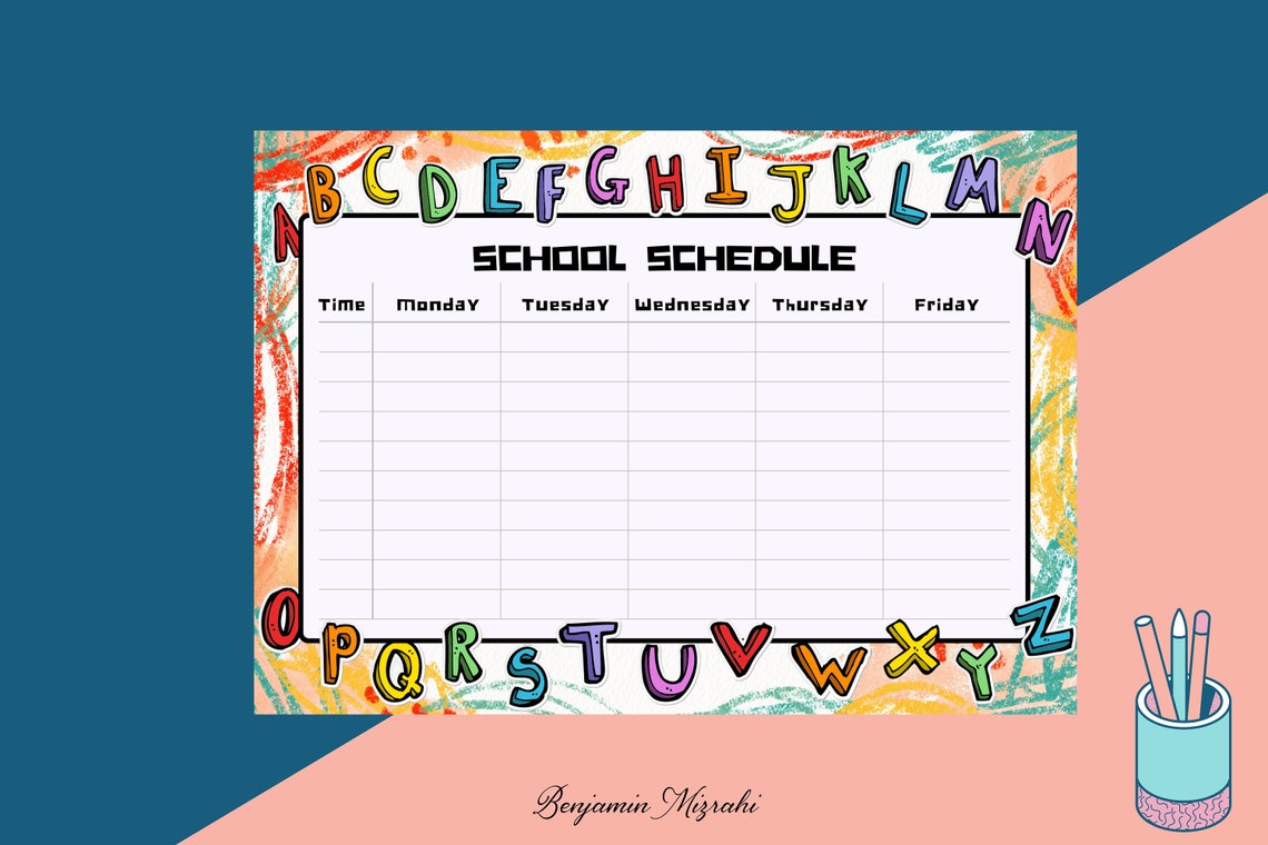School Schedule Printable | Student Planner | Back to School Weekly ...