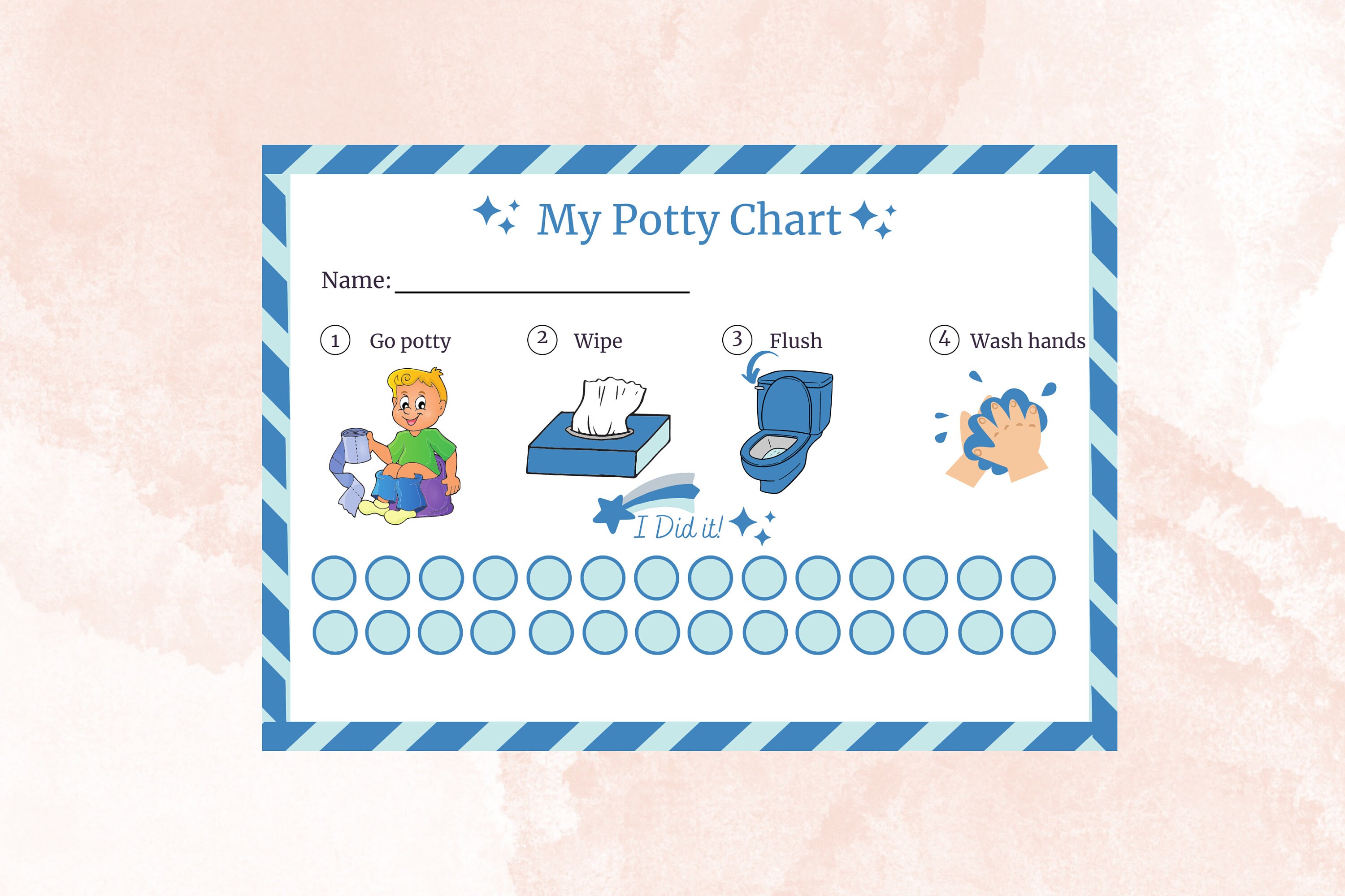 Potty Training Sticker Chart for Kids (digital Download) - Etsy