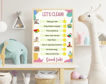 EDITABLE Cleaning Checklist for Kids, Cleaning Planner, Cleaning ...