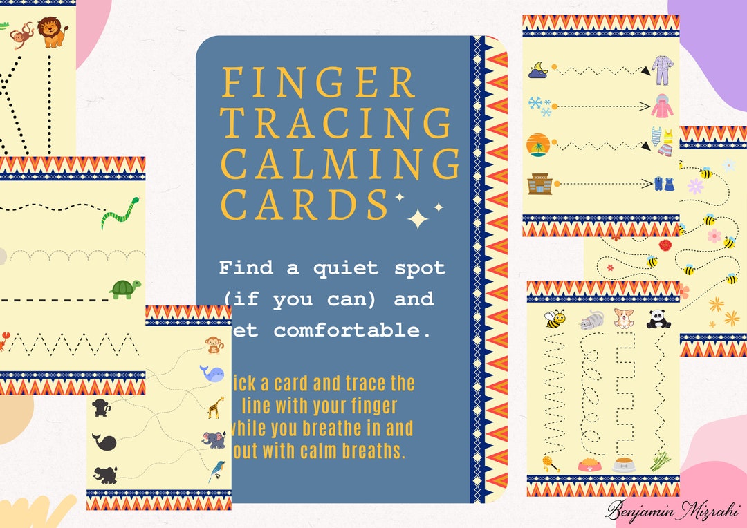 Finger Tracing Calming Cards, Printable Mindfulness Calm Down Corner ...