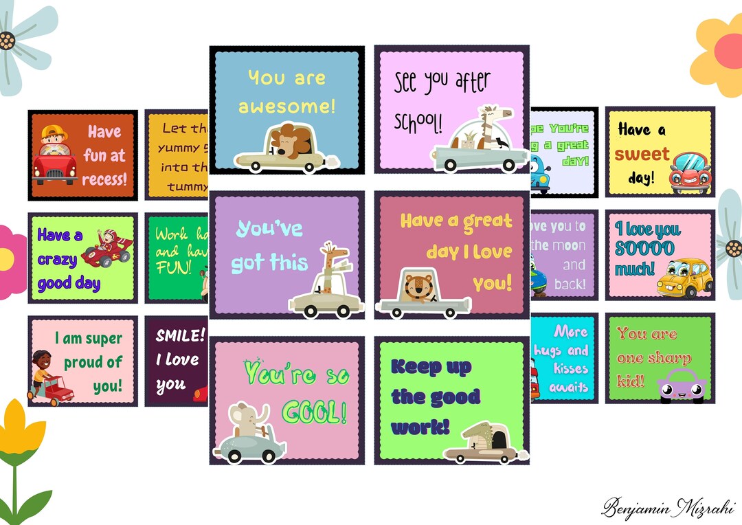 Printable Lunchbox Sweet Notes, Lunchbox Notes, Lunchbox Motivation ...