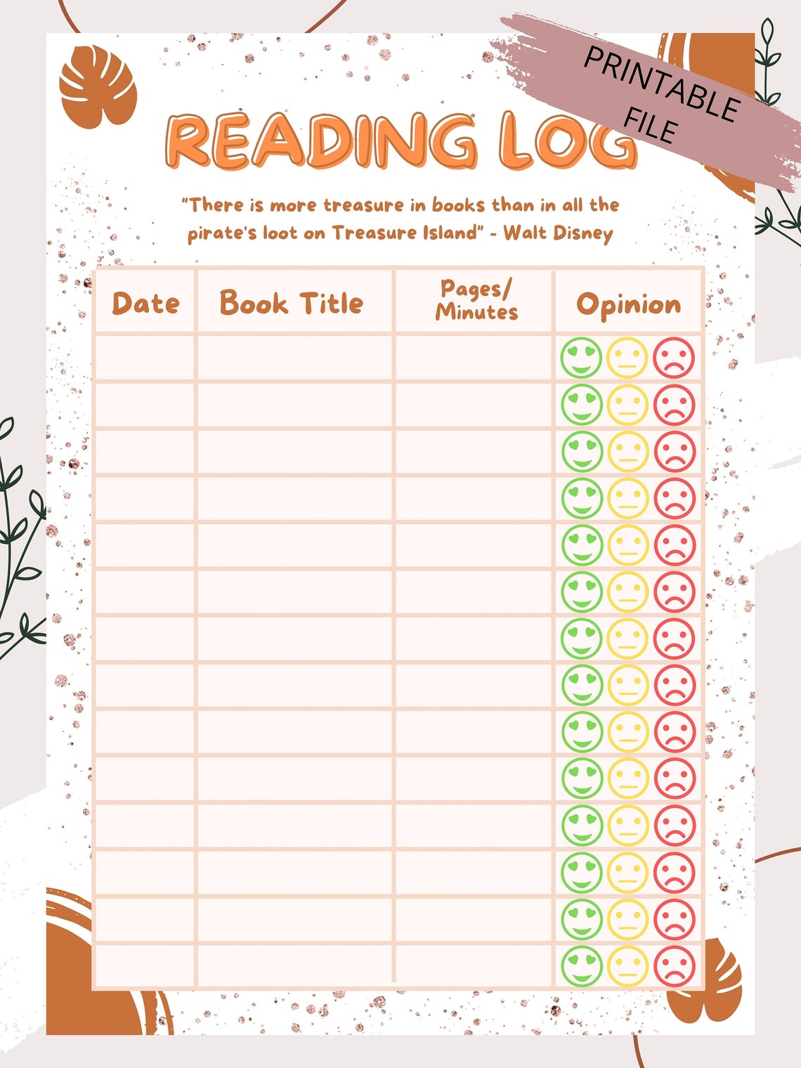 Kids Reading Log for Kids, Reading Log Journal Kids, Printable Journal ...