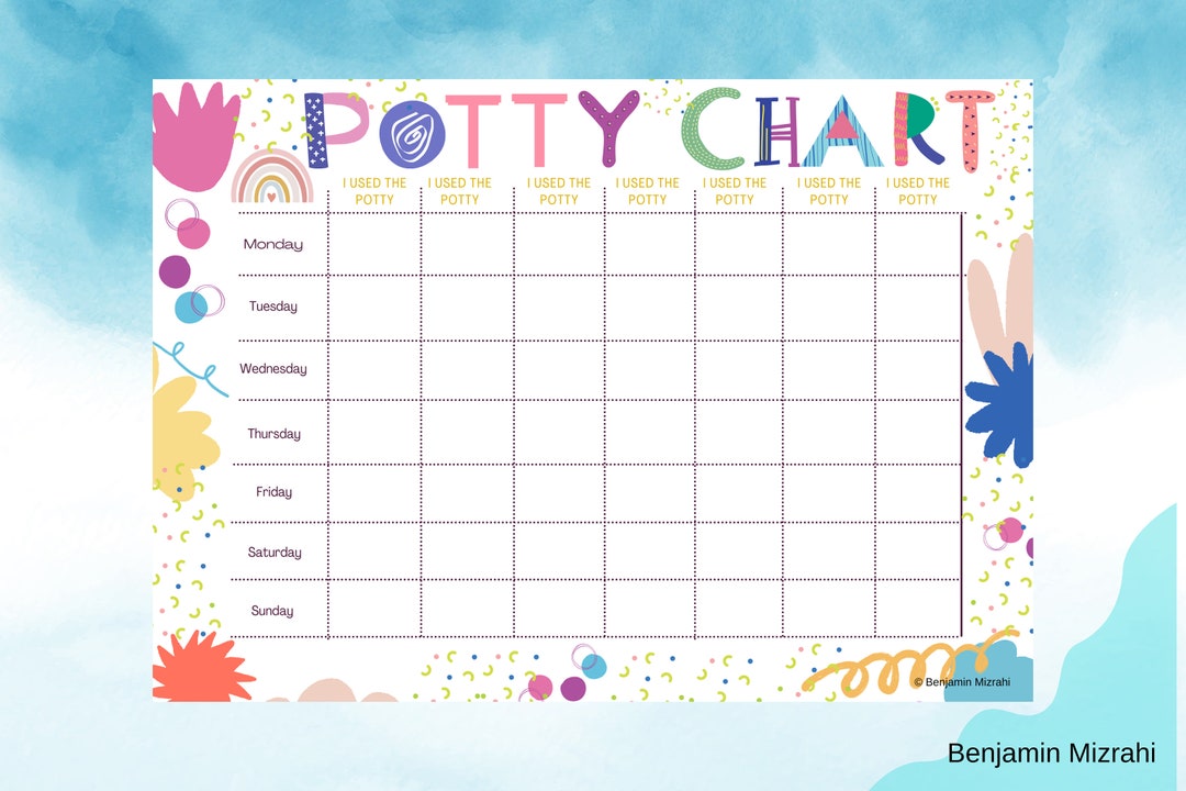 Potty Training Chart for Toddlers, Preschoolers and Kids - Toilet ...