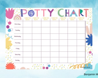 Potty Training Chart for Toddlers, Preschoolers and Kids Toilet ...